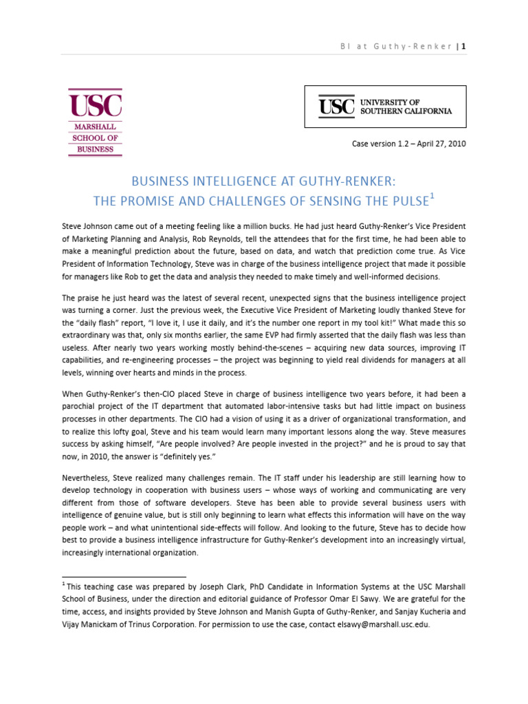 BI at Guthy-Renker | PDF | Business Intelligence | Direct Marketing