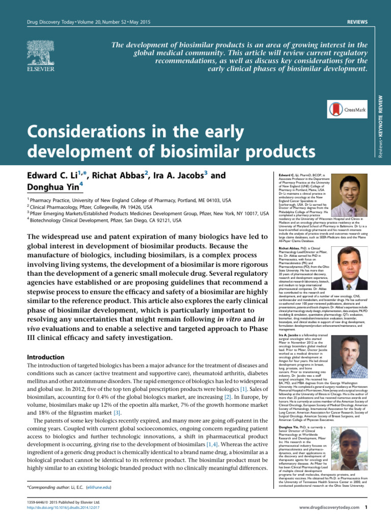 Biosimilar Development Insights | PDF | Clinical Trial | Drug Development