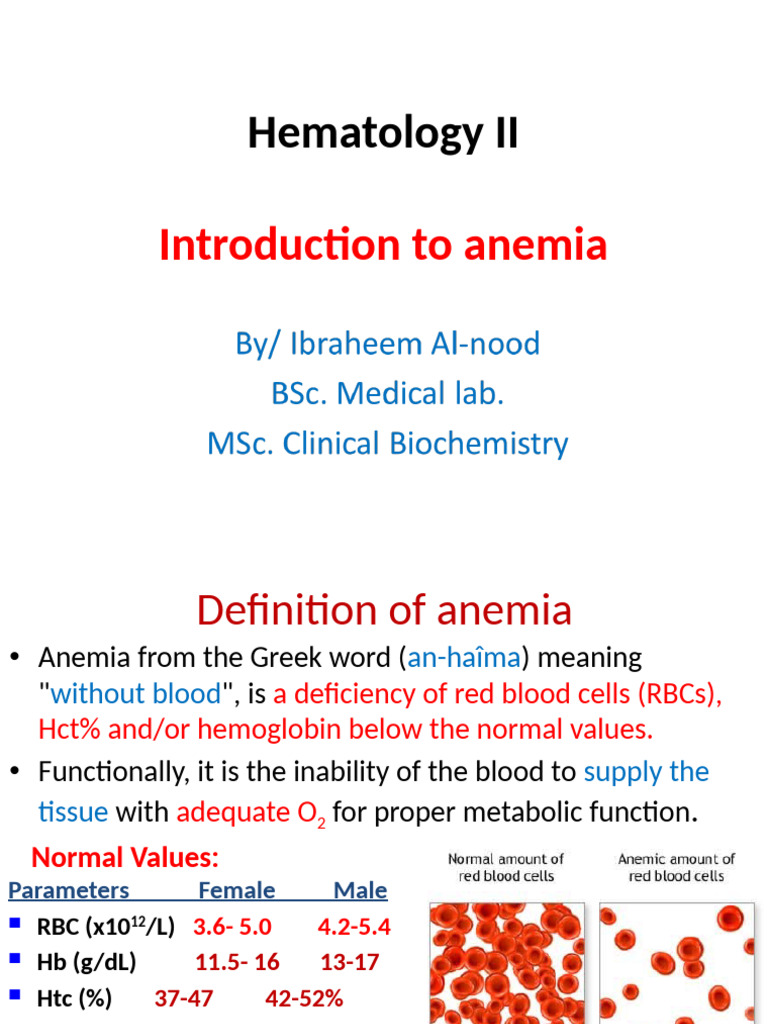 2 Anemia Class Pdf Anemia Medical Specialties