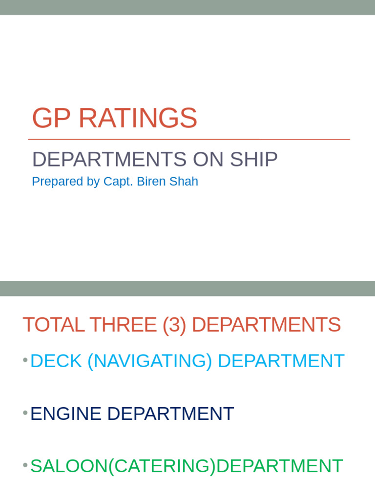 Ship Department Overview and Roles | PDF | Sailor | Ships