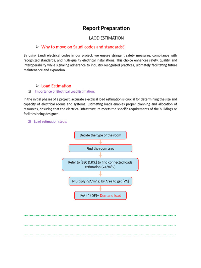 Report (Load Estimation) Preparation Draft | PDF