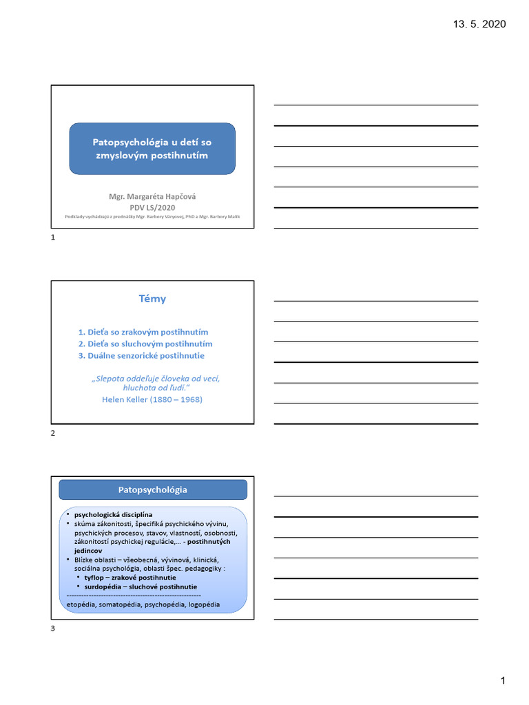Patopsychológia Podklady | PDF