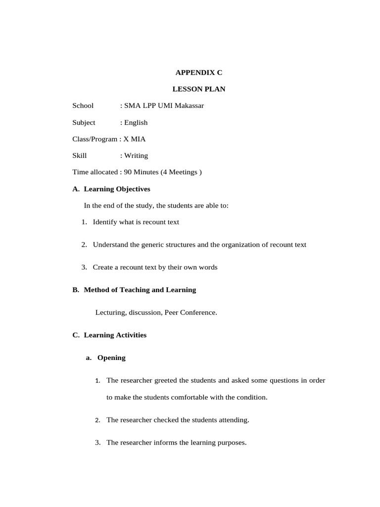 Appendix c | PDF | Grammatical Tense | Learning