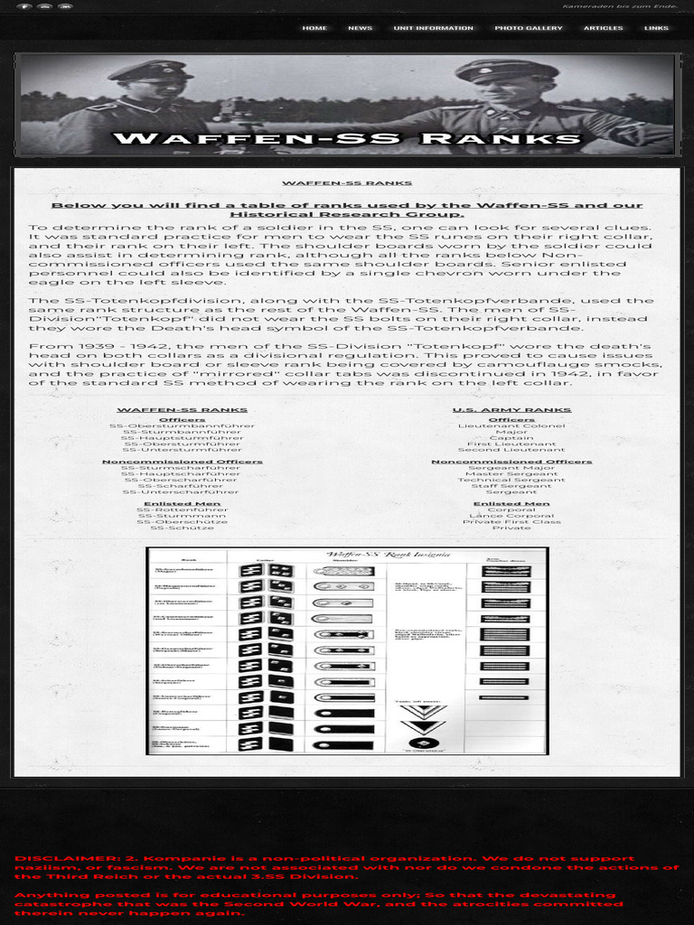 Waffen-SS Ranks | PDF | Sergeant | Corporal