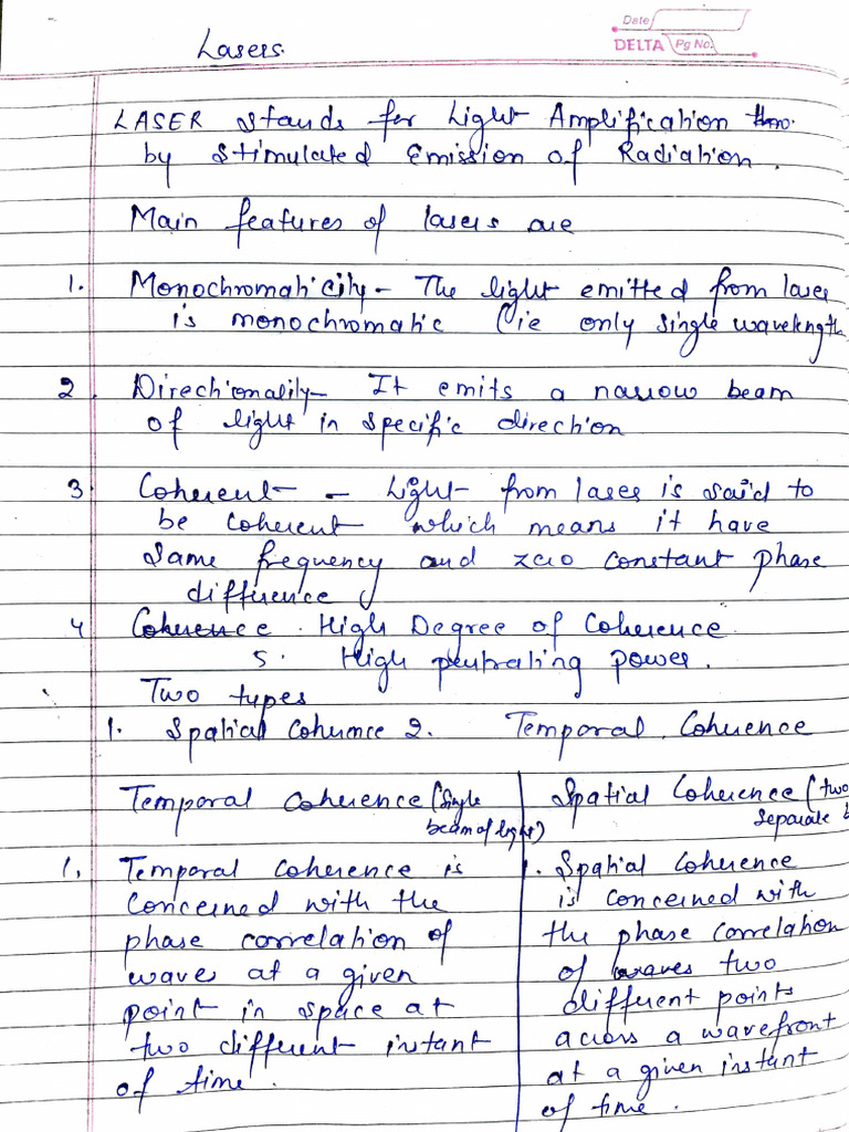 Laser Notes | PDF