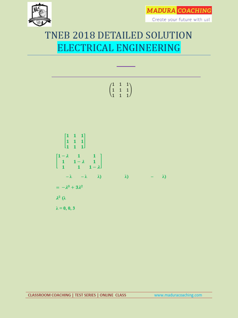 Polytechnic Lecturers Tneb Ae 2018 Eee Solution | PDF | Finite Difference | Mathematical Objects