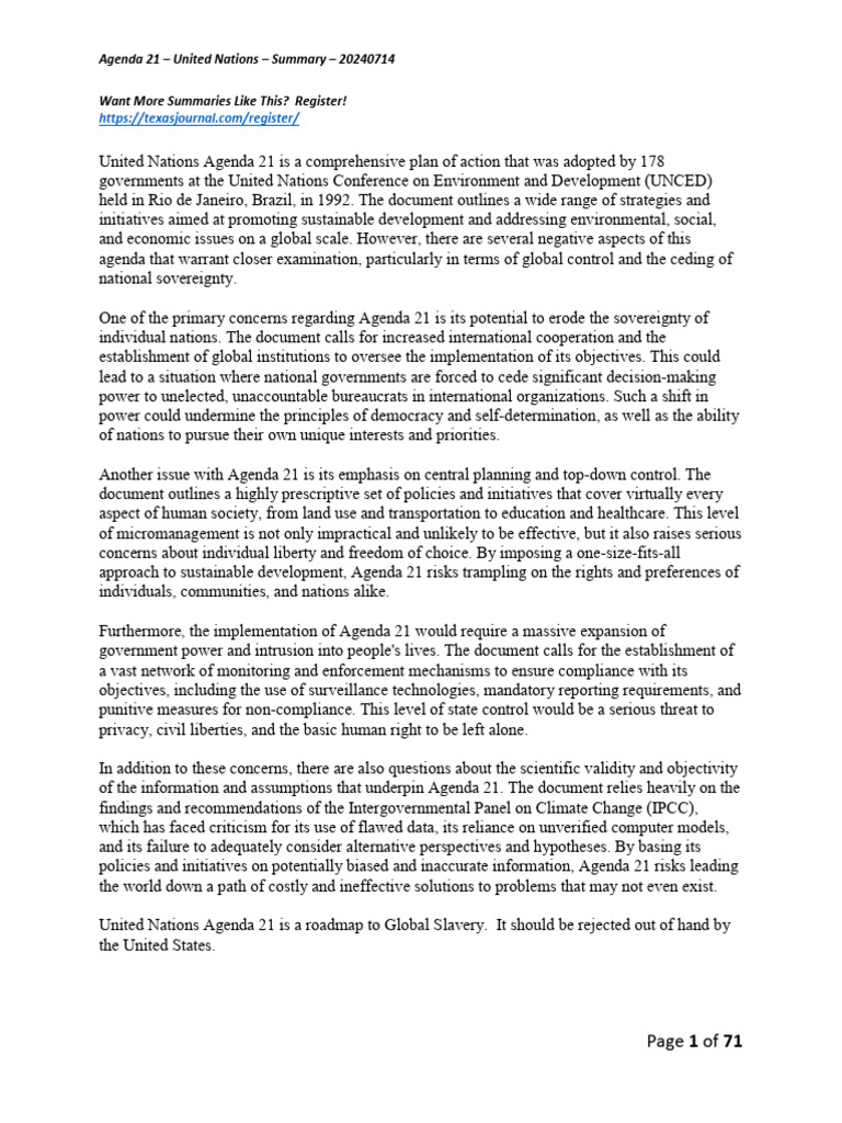 UN Agenda 21 | PDF | Sustainability | Sustainable Development