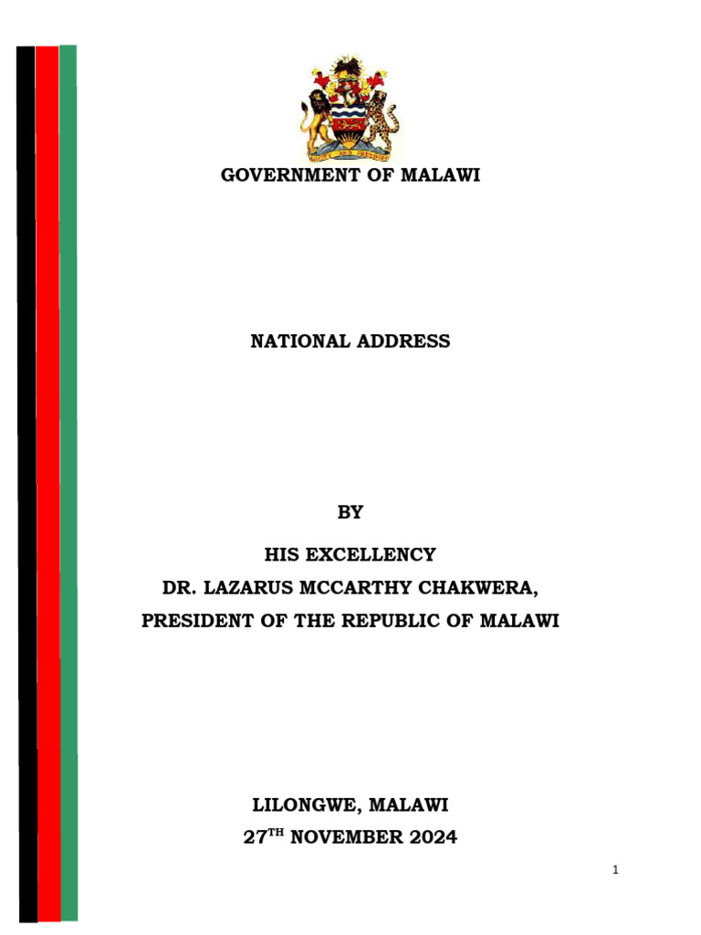 H.E. at NATIONAL ADDRESS 27 NOV. 2024 | PDF
