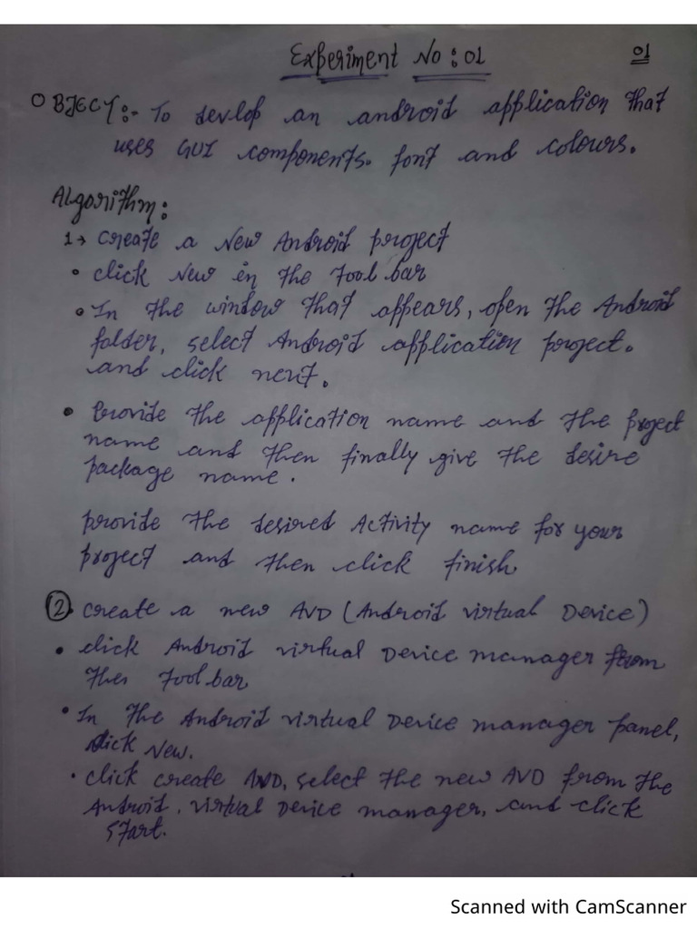 Mobile App Dev Lab File | PDF