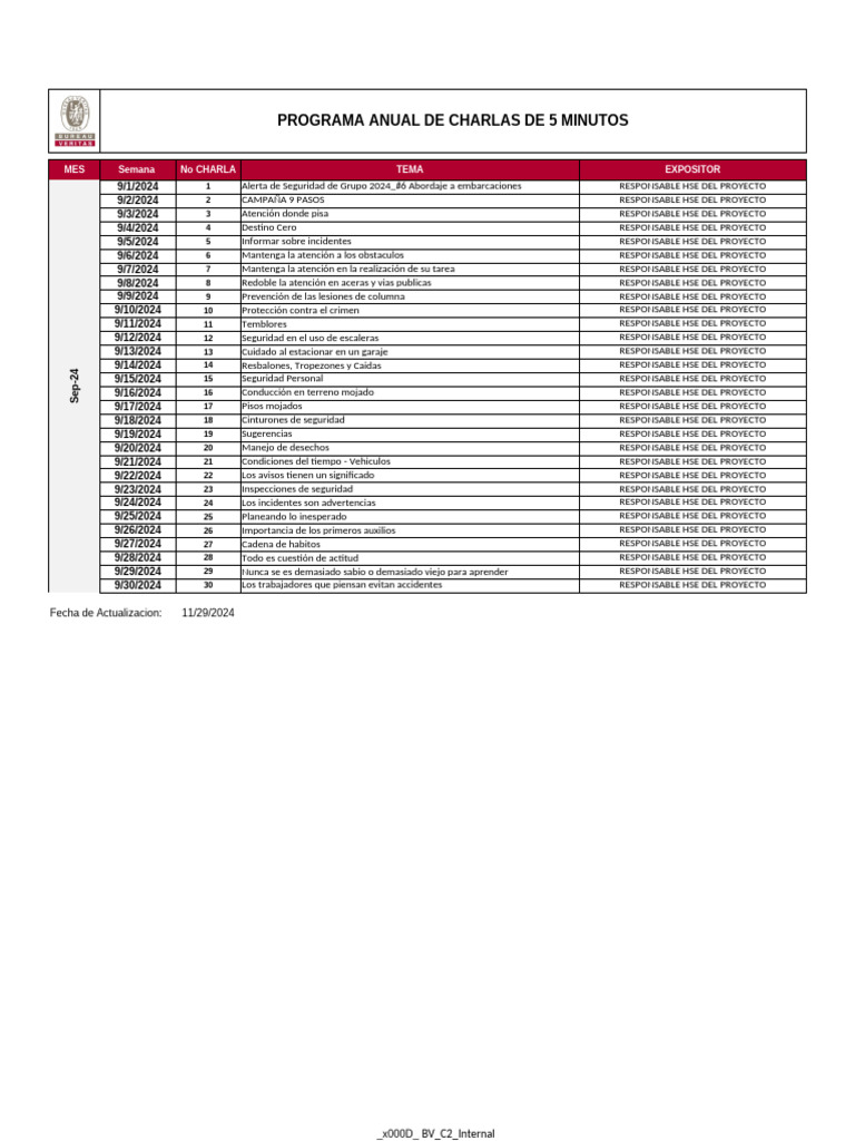 Programa de Charlas Septiembre 2024 | PDF