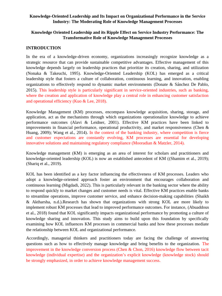 Factors Affecting Knowledge Orienting Leadership | PDF | Knowledge Management | Leadership