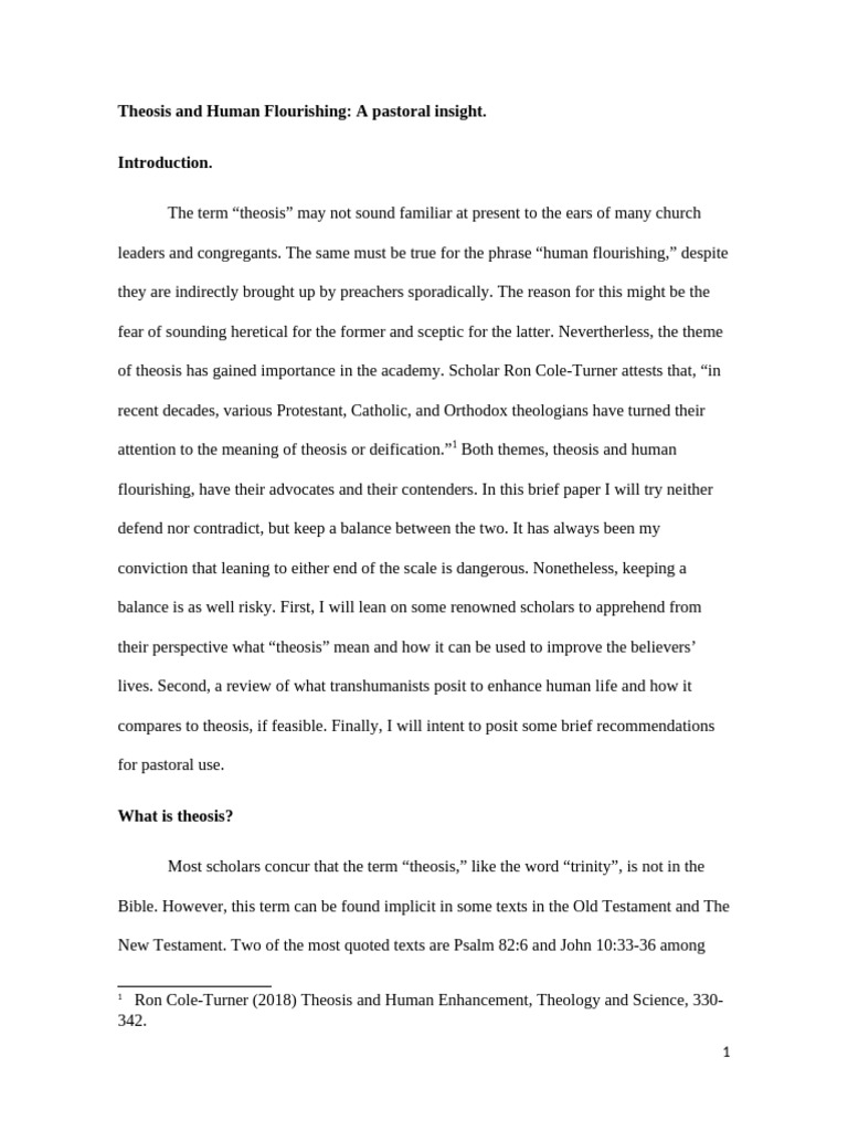 Theosis and Human Flourishing | PDF | Logos (Christianity) | Abrahamic ...