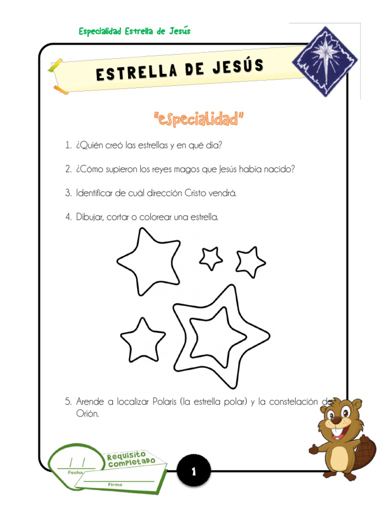 Actividades sobre la Estrella de Jesús | PDF