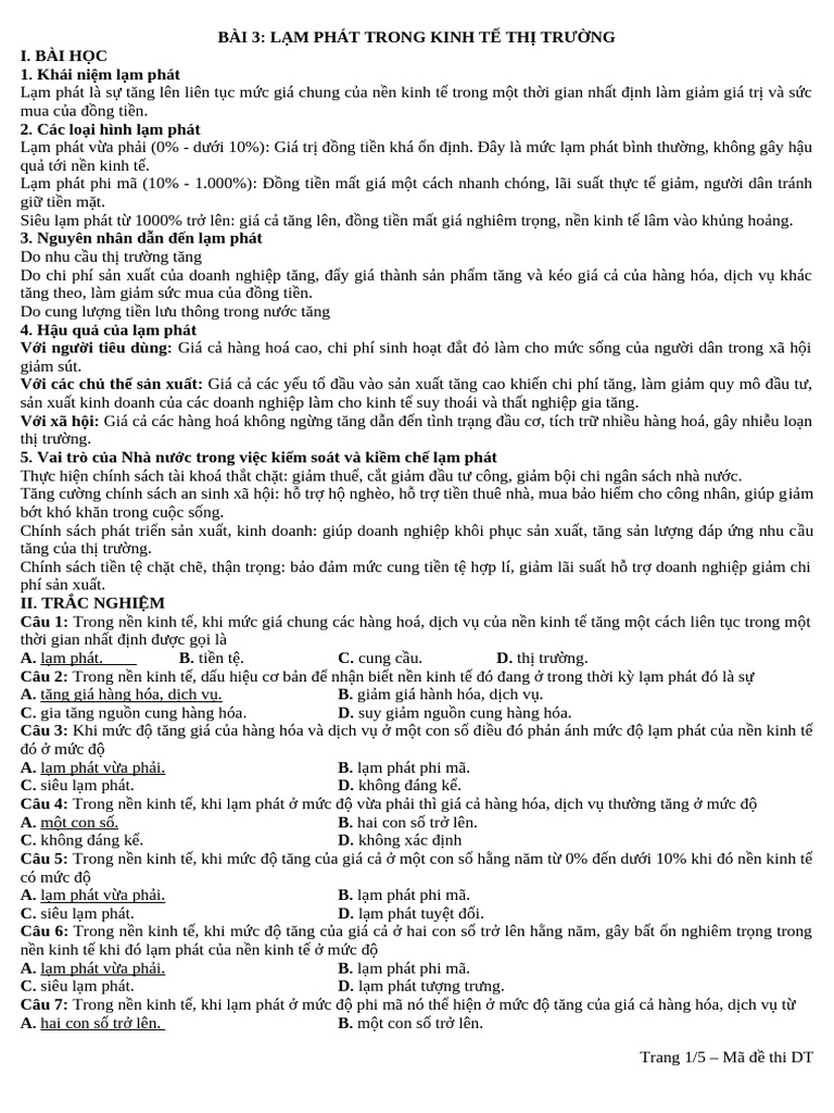 Bài 3 KTPL TN | PDF