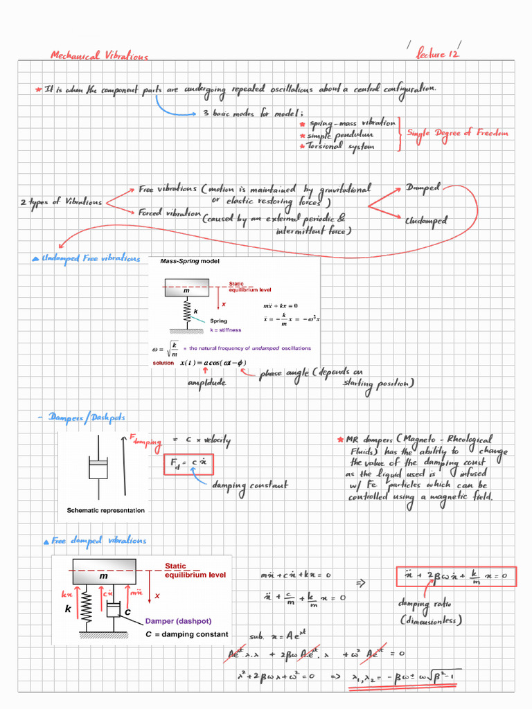 ME1033 Lecture 12 (Mechanical Vibrations) | PDF