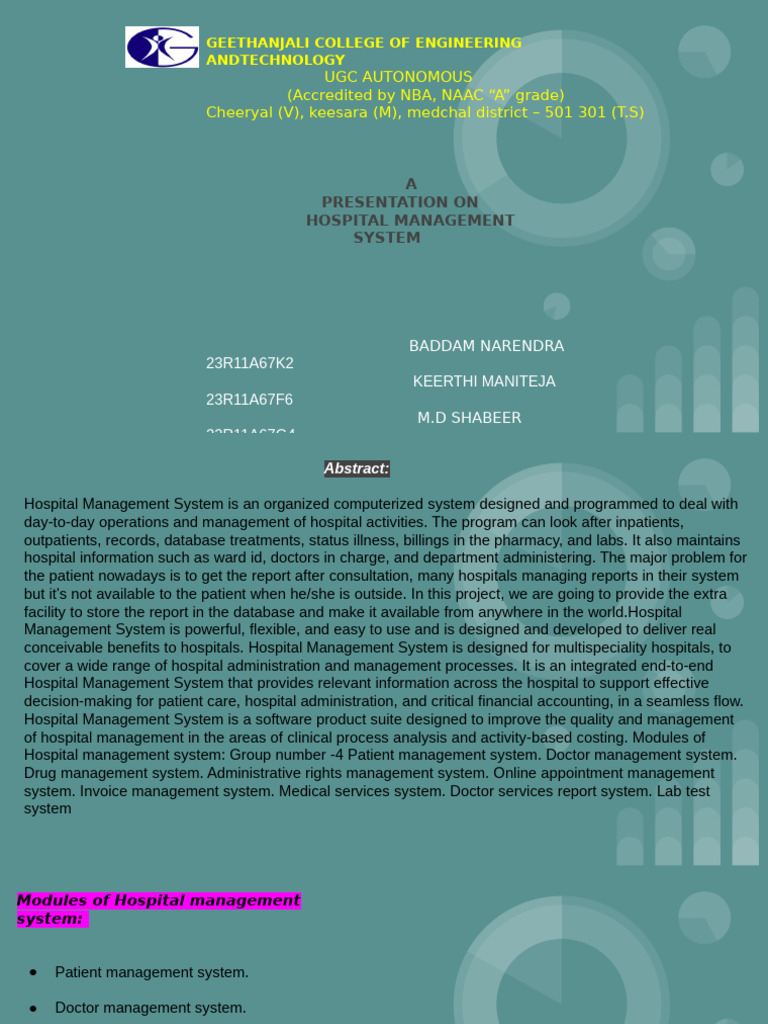 Hospital Management System Overview | PDF | Hospital | User (Computing)