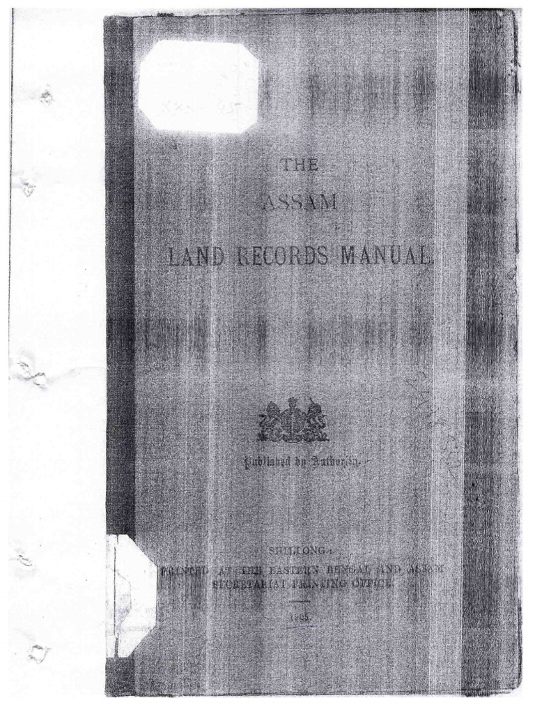 Assam Land Record Manual | PDF