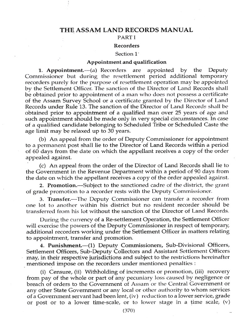 The Assam Land Records Manual | PDF