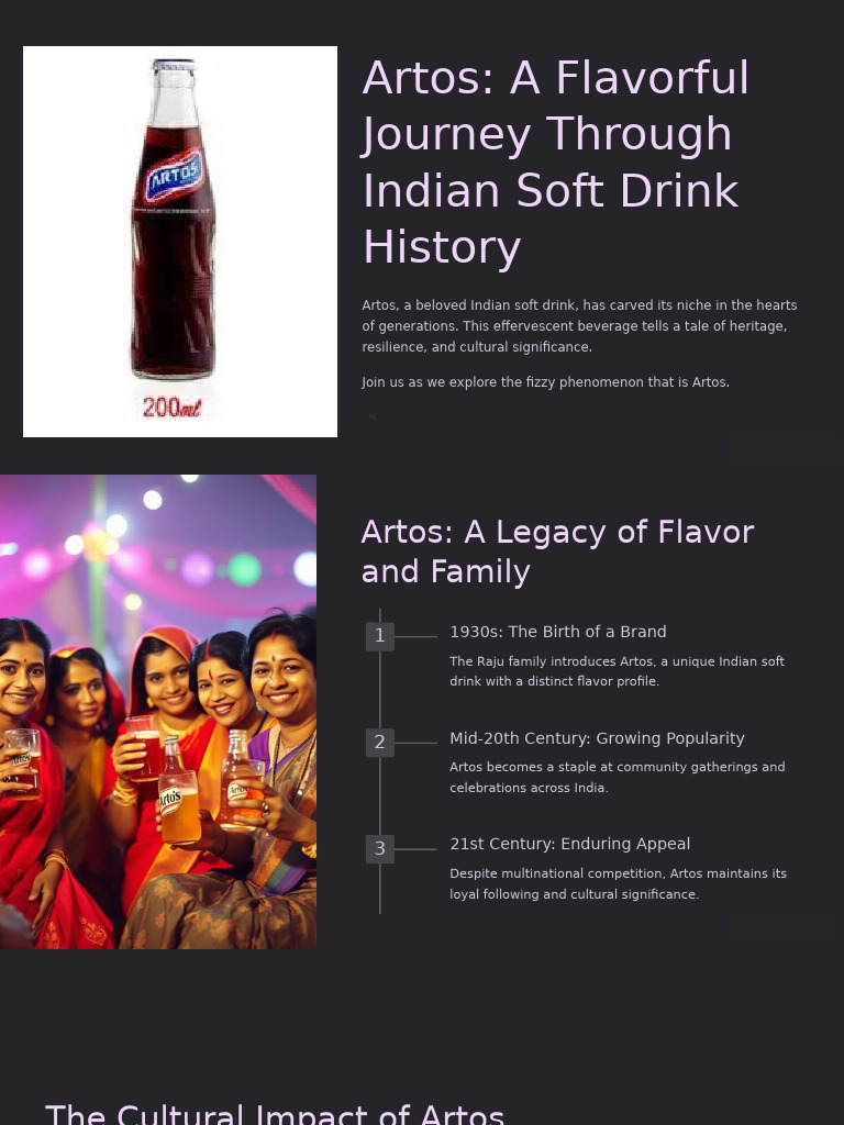 Artos: A Flavorful Journey Through Indian Soft Drink History | PDF