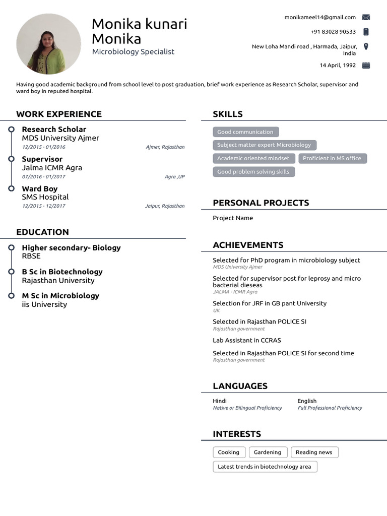 Monika's Resume | PDF