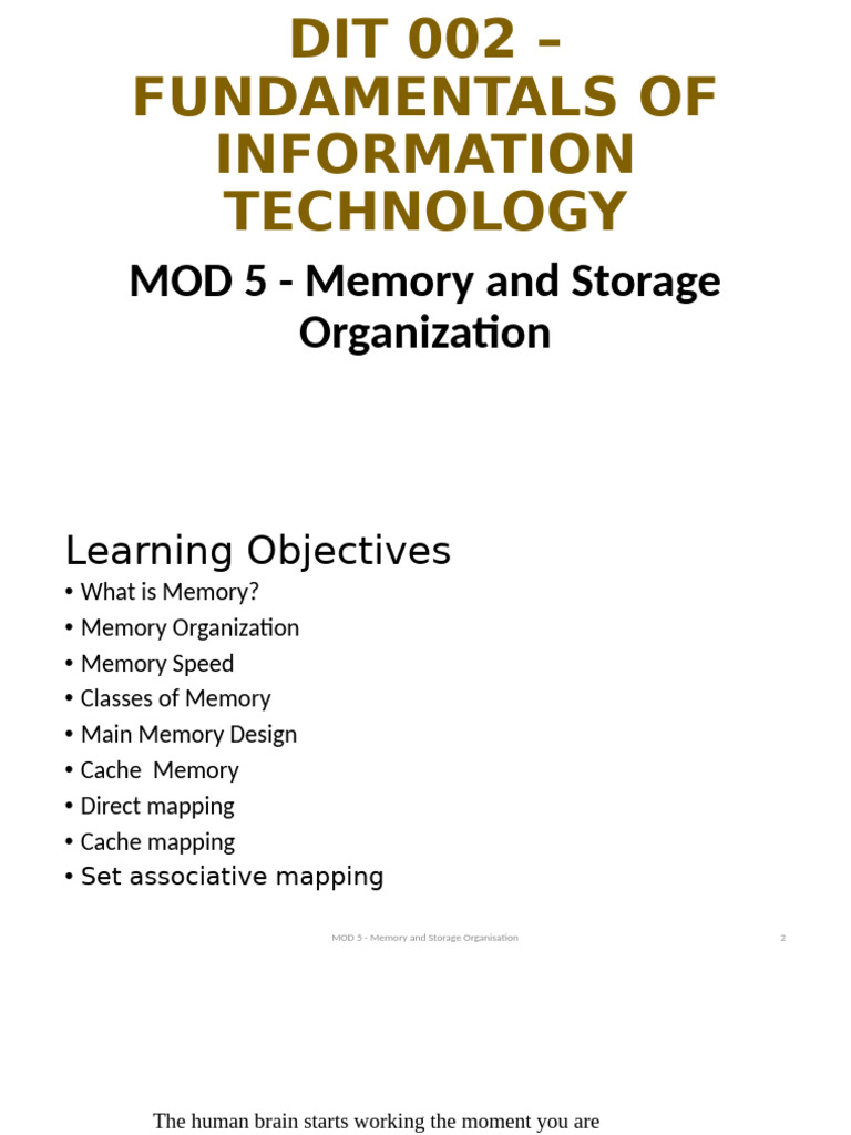 Memory Organization in Computer Systems | PDF | Computer Data Storage ...
