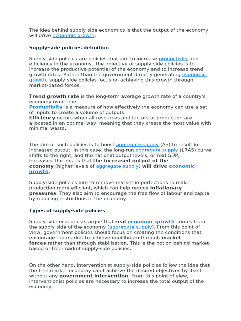 The Idea Behind Supply | PDF | Supply Side Economics | Labour Economics