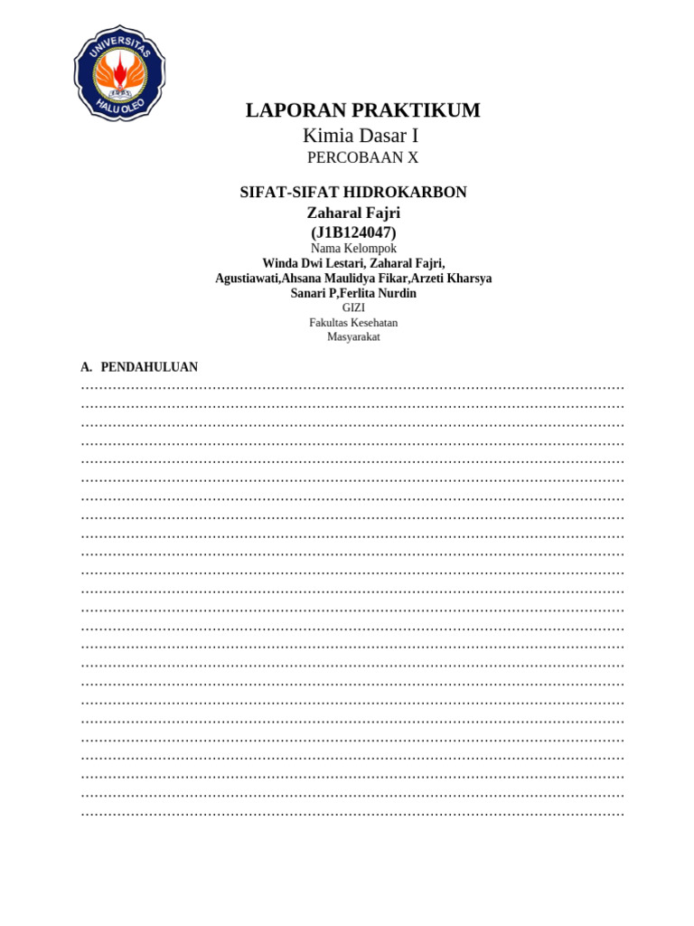 Percobaan 10 Form. Lap Sifat-Sifat Hidrokarbon | PDF