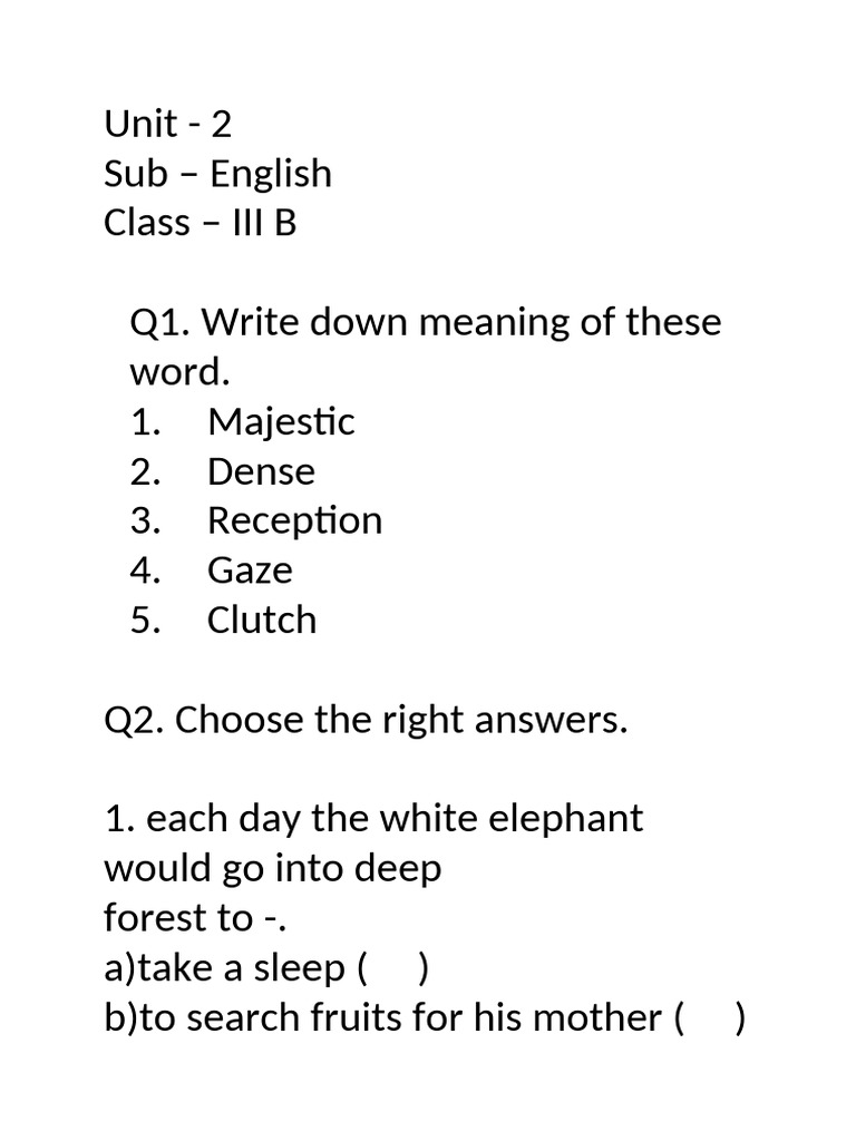 English 3rd B Unit 2 | PDF
