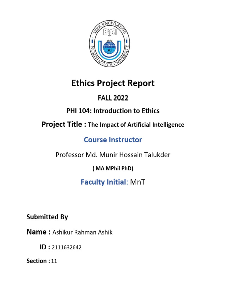 Ethics Projec Report Fall22 | PDF | Artificial Intelligence ...