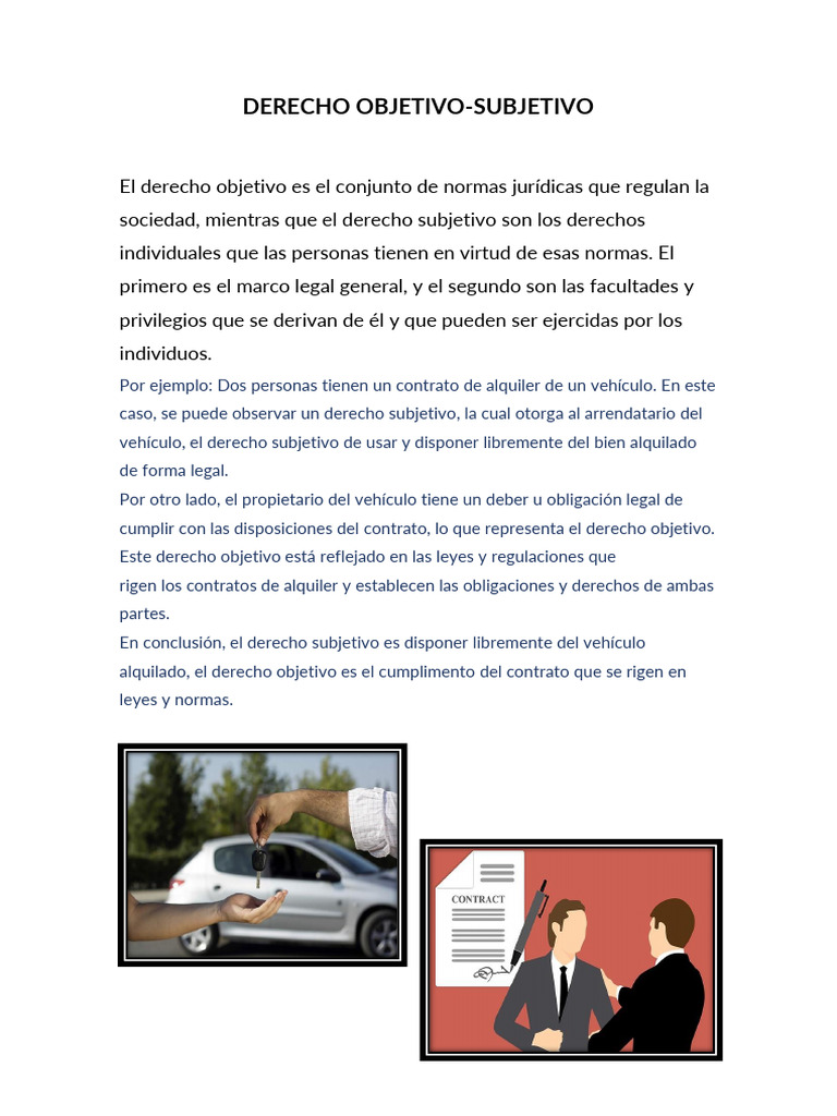 Derecho Objetivo y Subjetivo | PDF