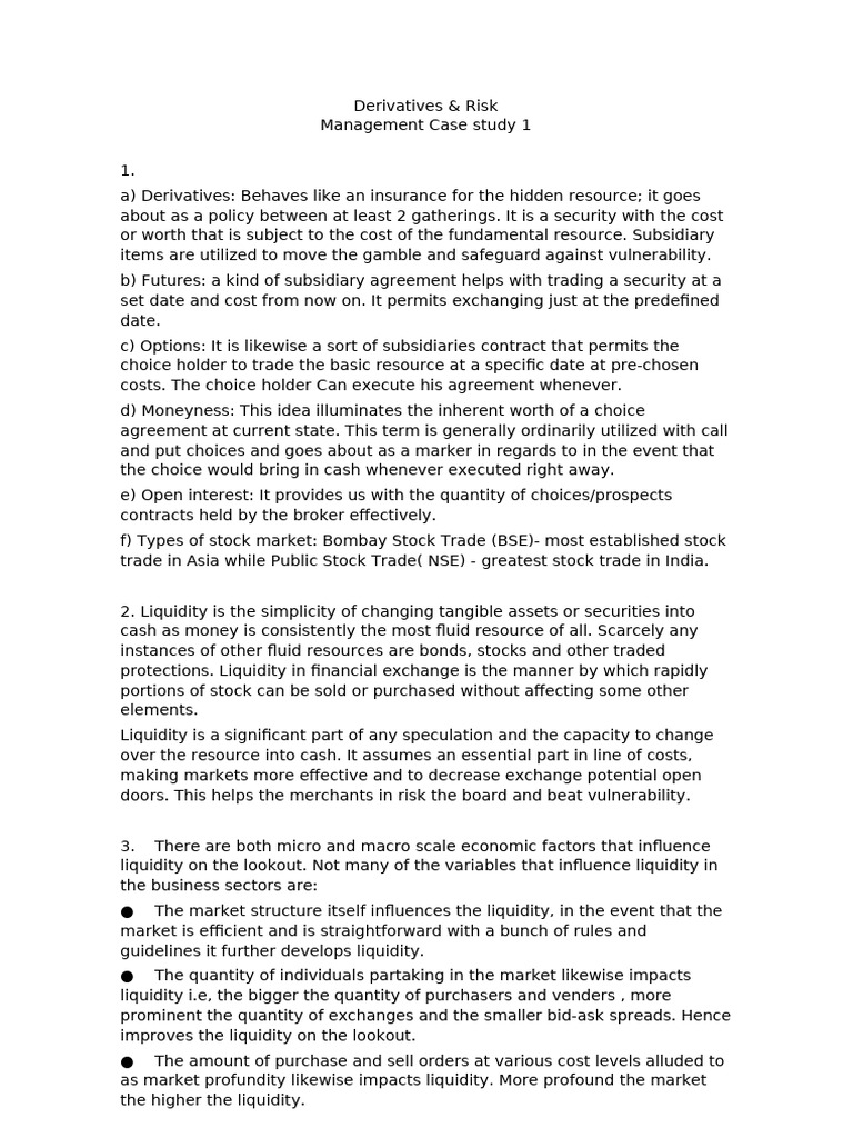 Sanky DRM Case Study 1 | PDF | Market Liquidity | Stocks