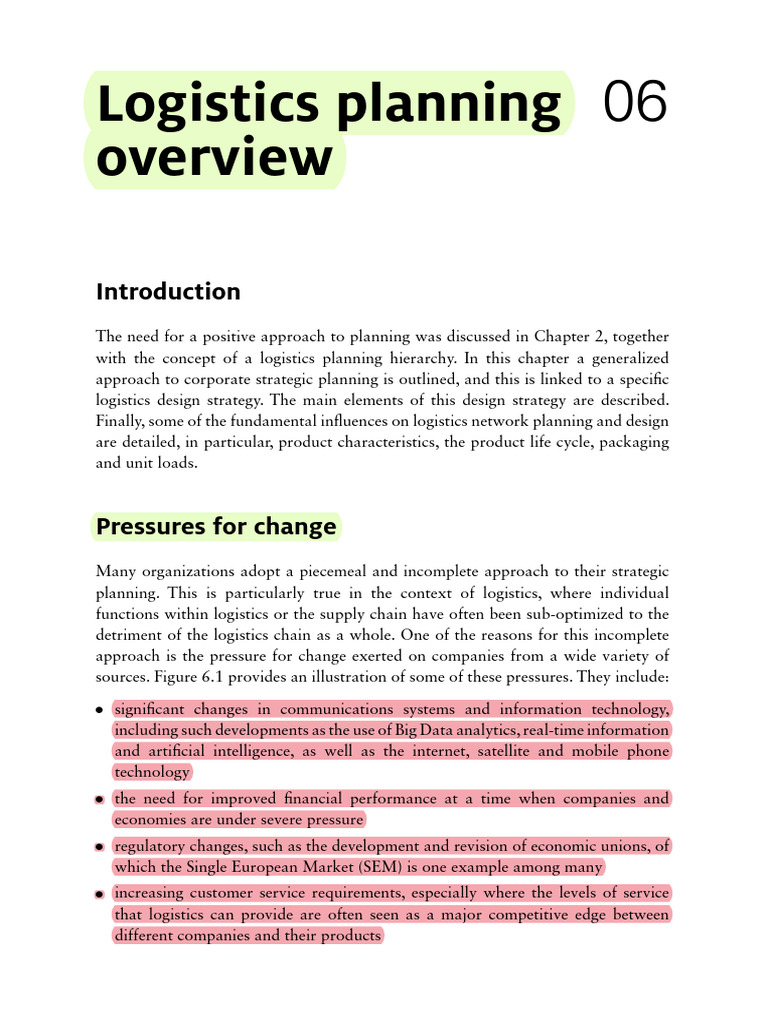 chap6_102517 | PDF | Logistics | Strategic Management