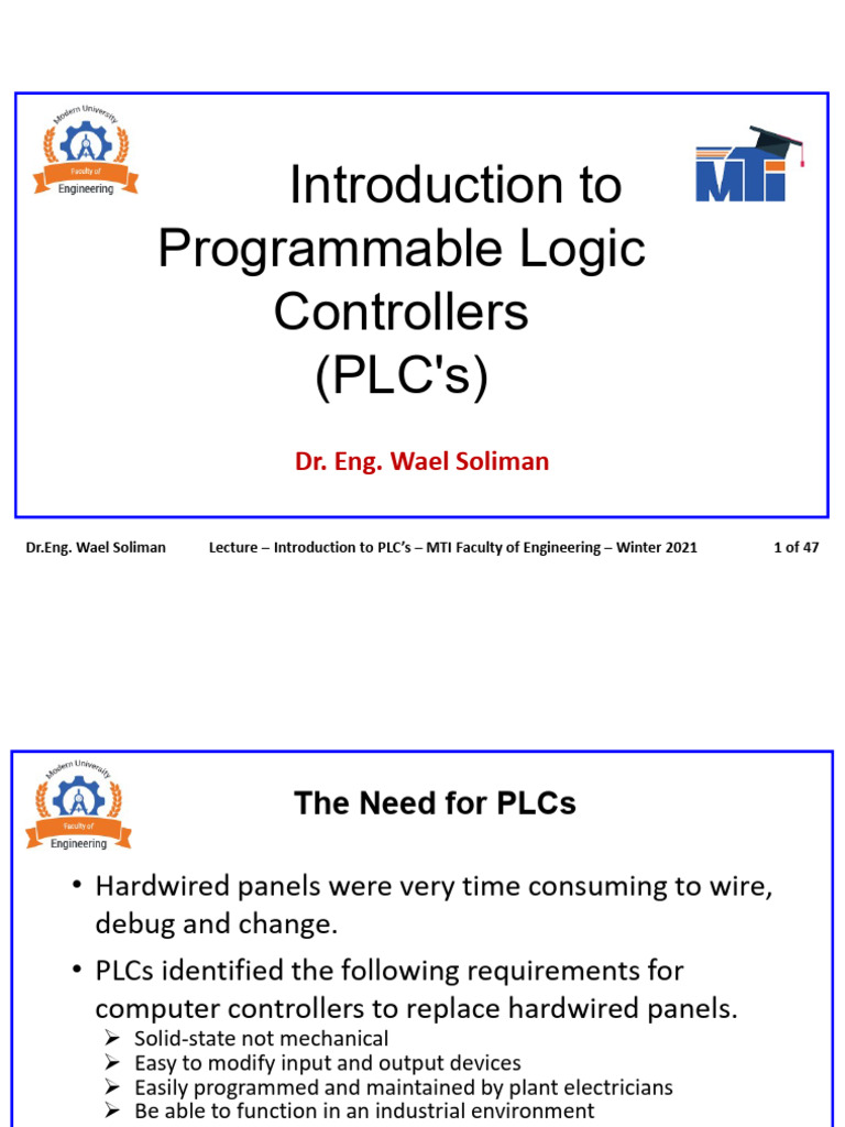 Introduction to PLC | PDF | Programmable Logic Controller | Input/Output Introduction to PLC | PDF | Programmable Logic Controller | Input/Output