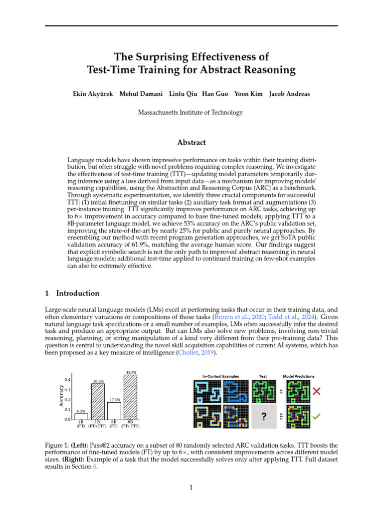 The Surprising Effectiveness of Test-Time Training For Abstract ...