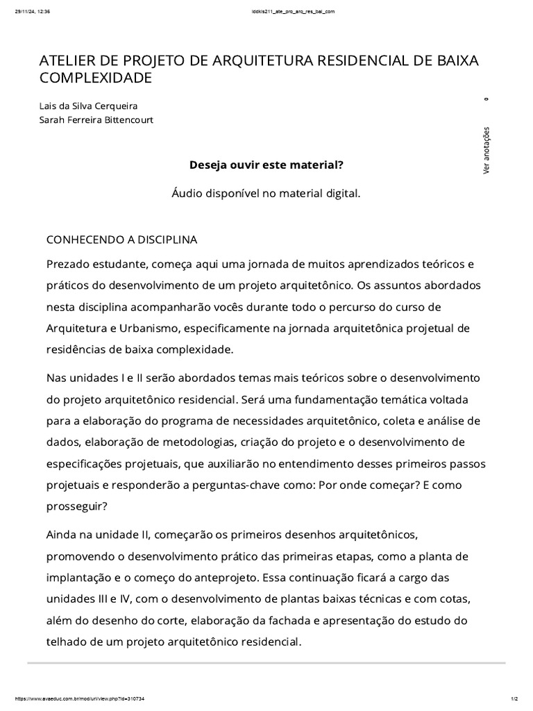Ami Ate Pro Arq Res Bai Com Livro Didático Digital | PDF