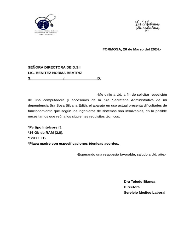 Solicitud de Reposicion | PDF