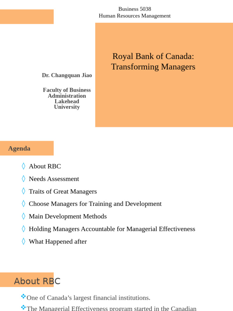 Case #7 RBC Transforming Managers | PDF | Needs Assessment | Cognition