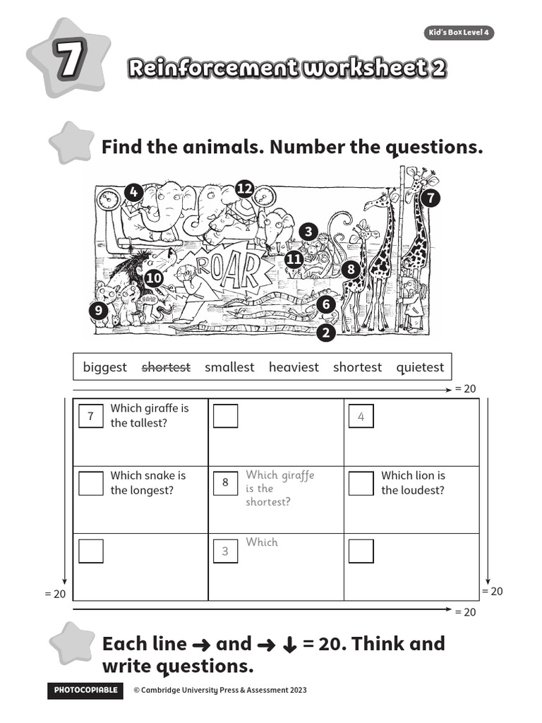 Kid's Box Level 4 Reinforcement Worksheet | PDF