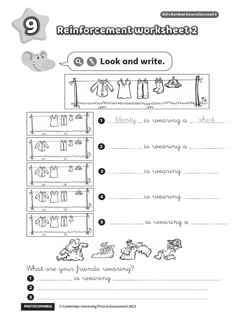 KBNGESS KidsBox Level2 Unit9 Reinforcement Worksheet 2 | PDF