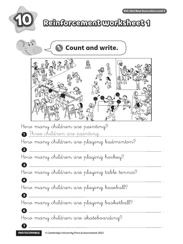 KBNGESS KidsBox Level2 Unit10 Reinforcement Worksheet 1 | PDF