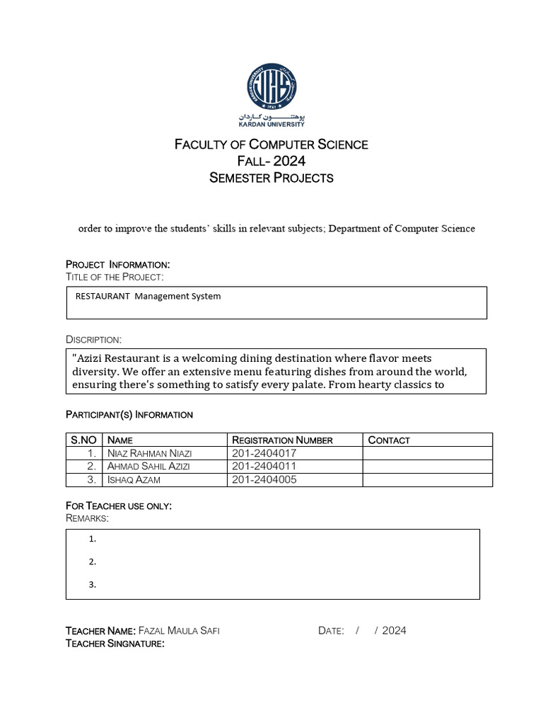 OOP Project Registration | PDF