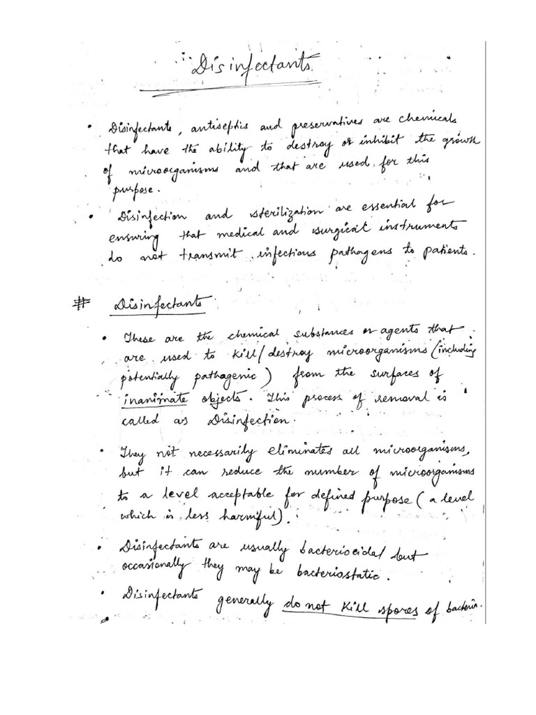 Classification, Mode of Action and Factors of DISINFECTANTs UNIT 3 | PDF