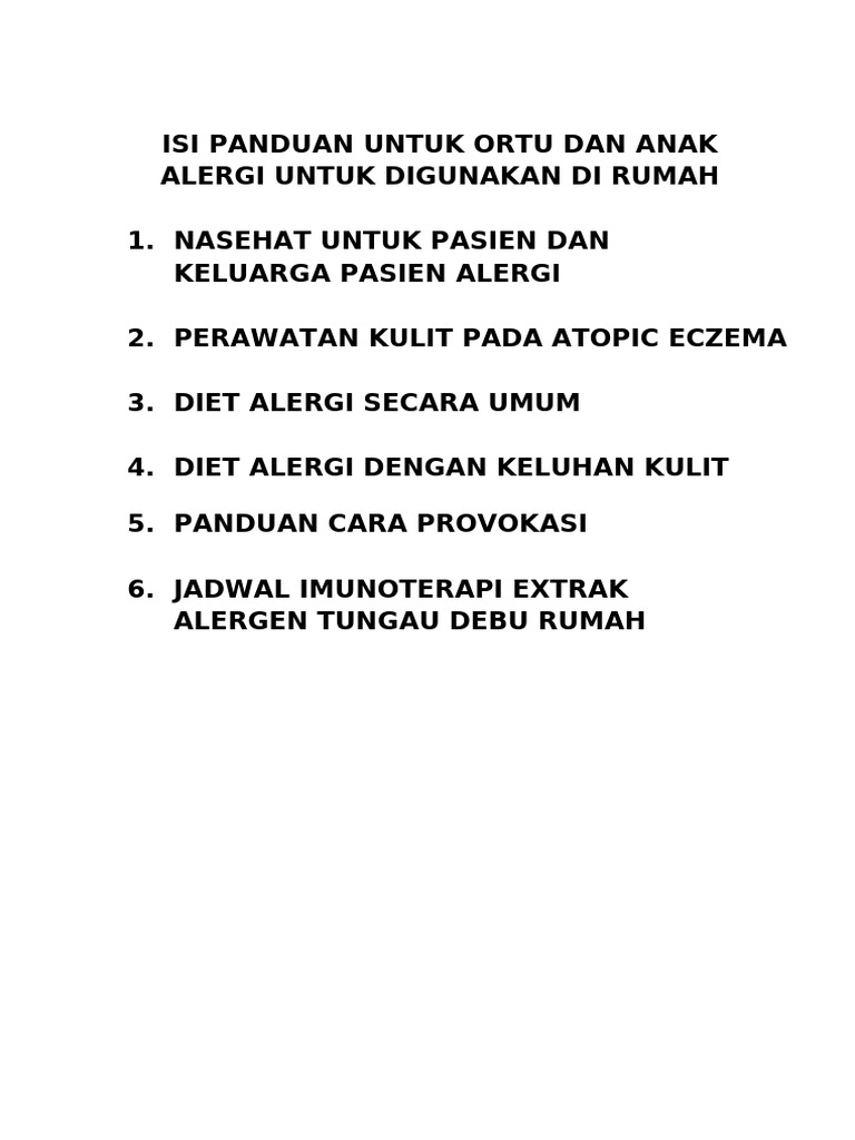 Panduan Alergi untuk Ortu dan Anak | PDF