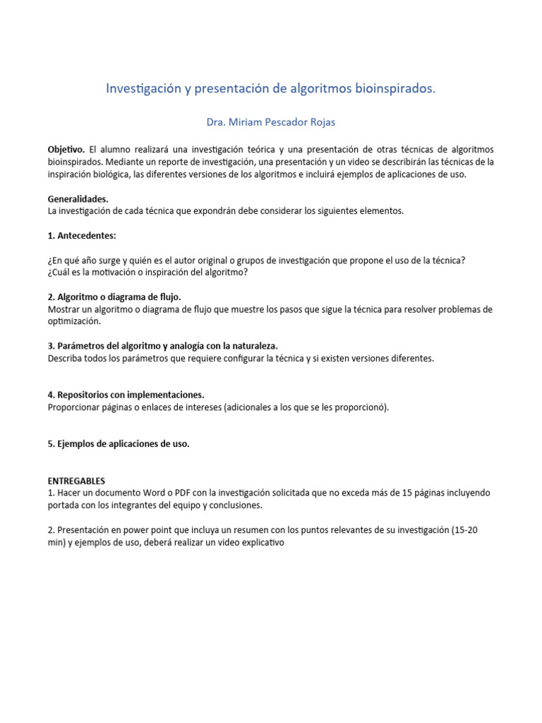 Presentacionesbioinspirados - B2024 | PDF | Algoritmos | Informática ...