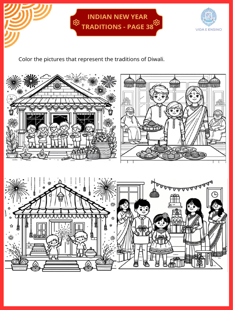 Diwali Traditions Coloring Activity | PDF