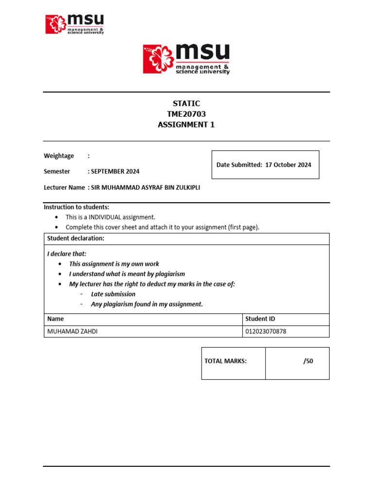 A11 - S012017120005 - Assignment 1 | PDF
