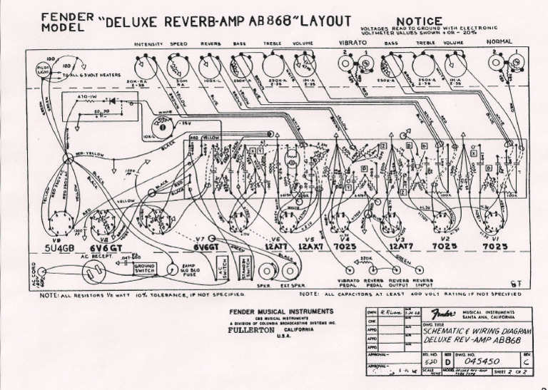 Deluxe Reverb AB868 Layout | PDF