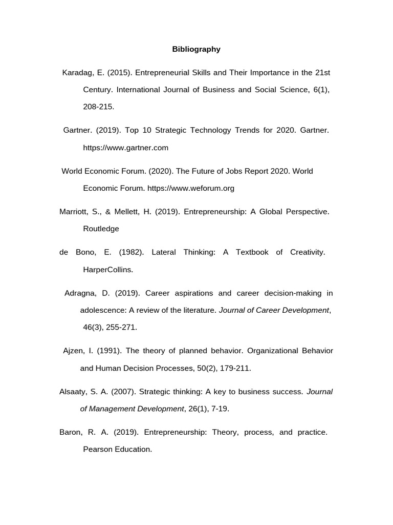 Abm 1 - Group 2 Bibliography | PDF | Entrepreneurship | Behavioural ...