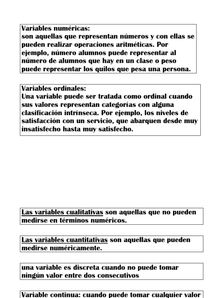 Variables Numéricas | PDF
