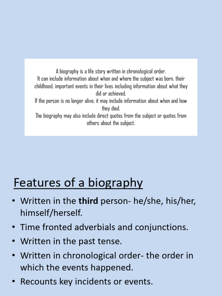 Key Features of a Biography | PDF